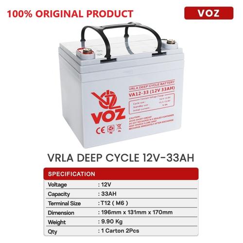 Jual VOZ VRLA Deep Cycle 12V 33Ah/33 Ah Aki Kering Baterai Battery ...