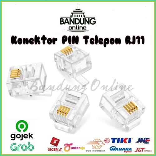 Jual Konektor PIN Kabel Telepon RJ11 Kepala Socket Telephone - Kota ...
