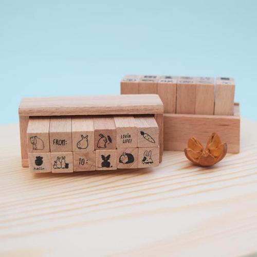 Jual Best Cute Mini Wood Stamp Set 12Pc / Stempel Unik / Stempel Lucu ...