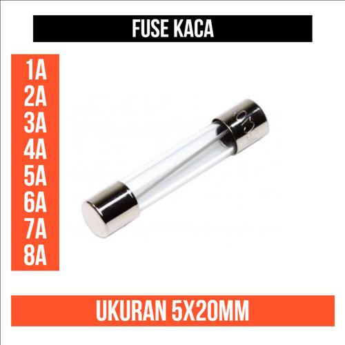 Jual Fuse 1A 2A 3A 4A 5A 6A 7A 8A 5x20 mm Sekring BLX-A Sekering Kaca ...