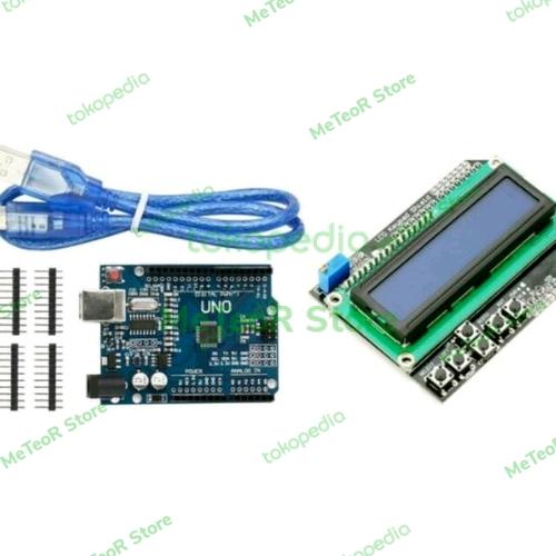 Jual kit arduinoUno r3 dan keypad shield lcd 16x2 - Kab. Banyumas ...