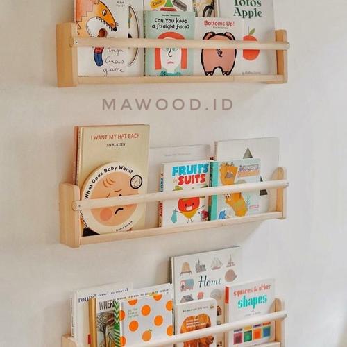Promo Rak buku minimalis dekorasi dinding rak buku kayu 50cm - Kab ...