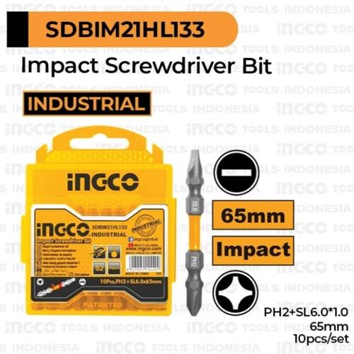 Jual 10pcs impact screwdriver bit set PH2+SL6 INGCO SDBIM21HL133 Mata ...