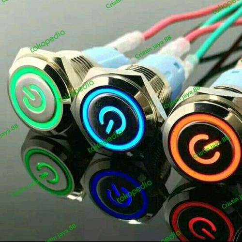 Jual Saklar Led STAINLES tombol on of push button metal+somet dan kabel ...