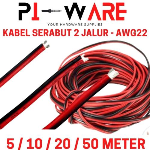 Jual Kabel 2 Jalur AWG20 x 2 Tinned CU AWG 20 x 2 Serabut Merah Hitam ...