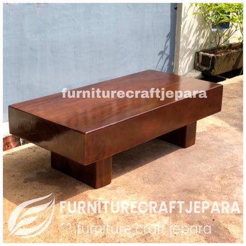 Jual MEJA TAMU TEBAL 17 CM SISI RATA KAYU SOLID TREMBESI 120 X 60 X 37 ...