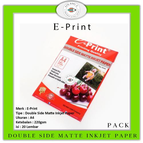 Jual Eprint Photo Paper Double Side Matte Inkjet Paper A4 220gsm ...