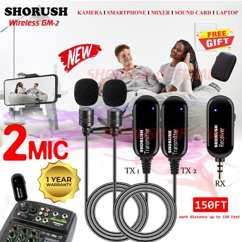 Jual Shorush GM 2 Microphone Mic Clip On Wireless Dual 2 Orang Camera ...