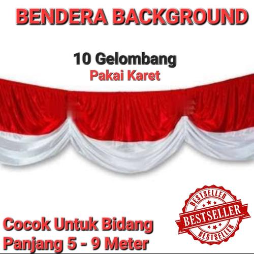 Jual Bendera Background Merah Putih 10 Gelombang (10 Meter Bentangan) - Jakarta Barat - Berrbi ...