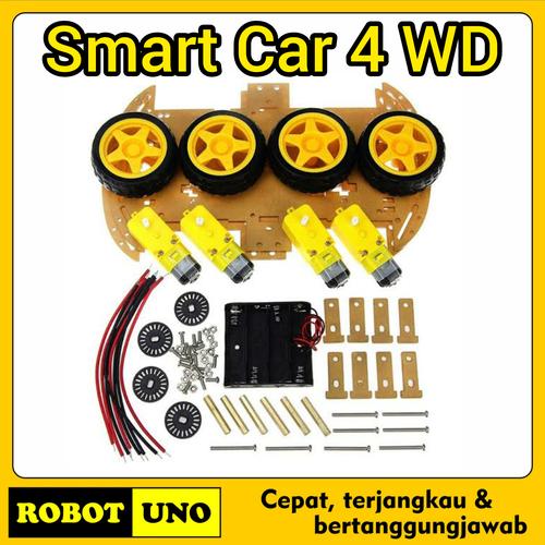 Jual Smart Car Robot 4 WD Robot Chasis Smart Car 4 WD DIY - Kota Medan ...