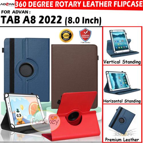 Jual Advan Tab A8 2022 8" Rotate Flip Book Cover Case Casing Kesing ...