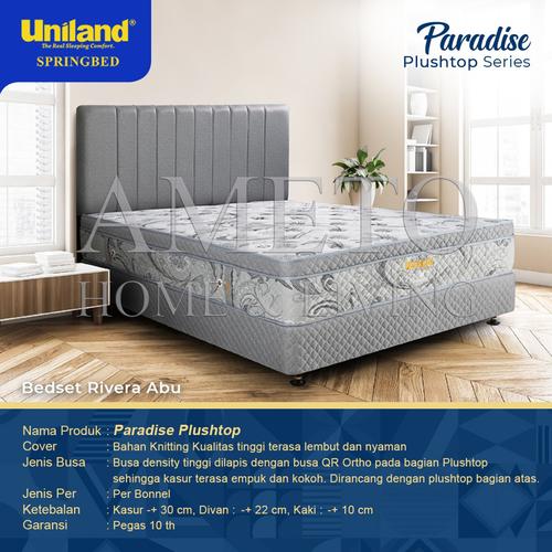 Jual Spring bed Uniland Plush Top 160x200 Grey Full set - Kota Depok ...