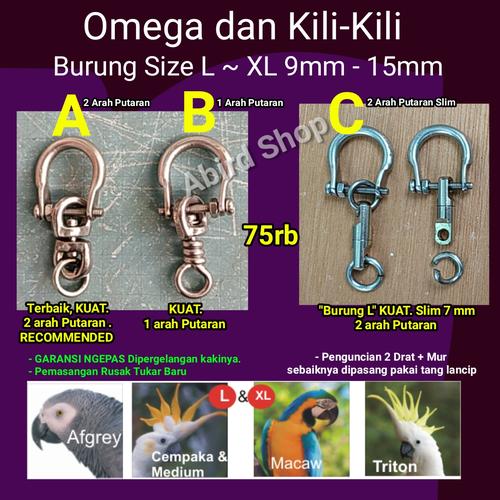 Jual Ring Omega stainless 8-15mm dan KILI-KILI Macaw, Kakatua, African ...