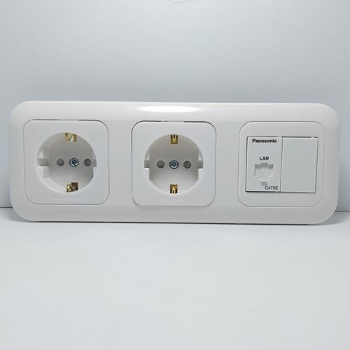 Jual SAKLAR PANASONIC 3 Gang IB (STOP KONTAK+STOP+DATA LAN CAT5E ...