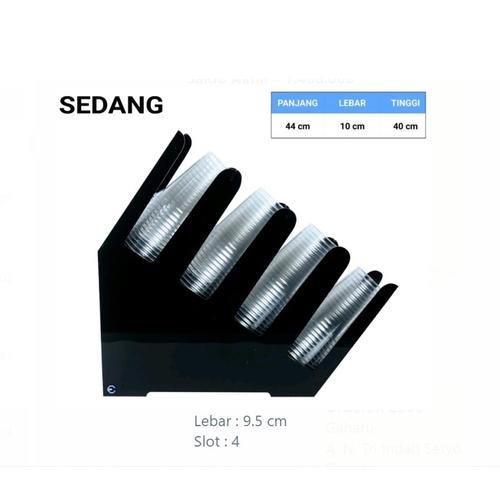 Jual Rak Cup Holder Dispenser Akrilik 4 Slot Wadah Gelas Plastik dan ...