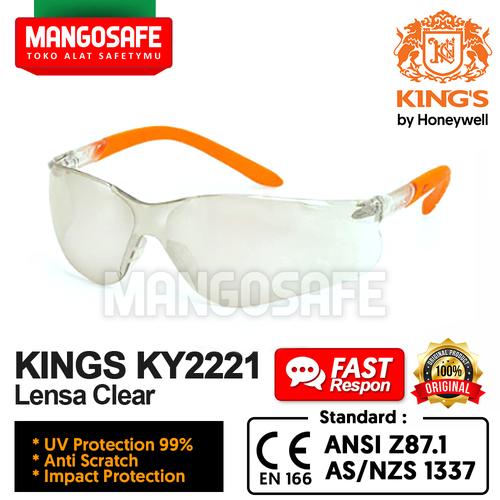 Jual Kings KY2221 Safety Glass Kacamata Kerja Proyek Bening Putih Clear ...
