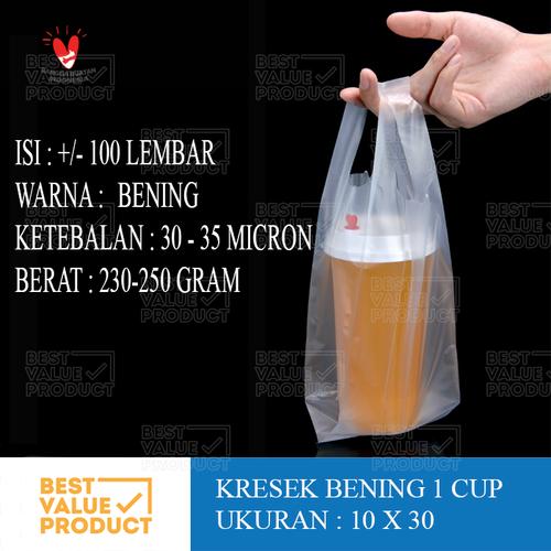 Jual Kantong Keresek PE Bening uk 10 cm x 30 cm (1 cup) / Kresek ...