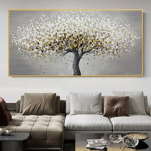 Jual Dekorasi dinding lukisan pohon elegan lukisan modern texture ...
