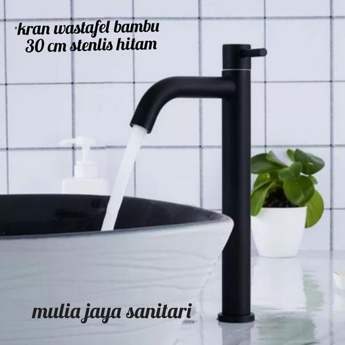 Jual kran wastafel tinggi 30 cm Hitam/kran cuci tangan - Jakarta Barat ...