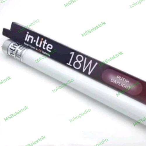 Jual Lampu LED T8 18w in-lite / TL LED T8 18W (120cm) Putih & Housing ...