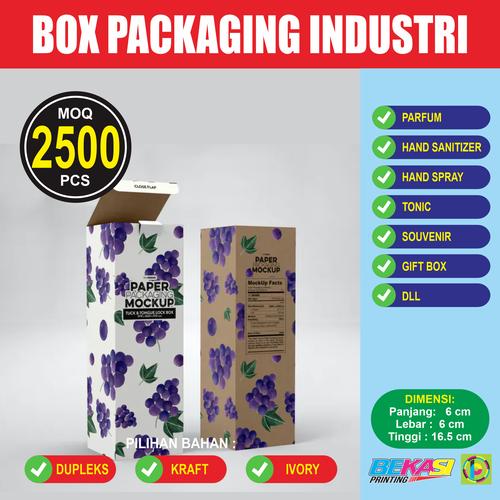 Jual 6x6x16.5 cm Cetak Box Packaging Kemasan Botol Spray Dus Parfum 250 ...