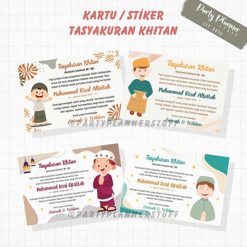Jual Kartu tasyakuran khitan / stiker tasyakur khitanan / walimatul khitan - TK 001, Stiker 11x7 ...