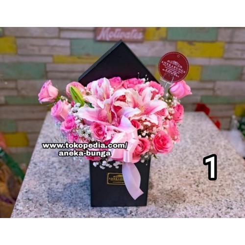 Jual Flower Box Bunga Asli Kotak Hadiah Birthday Mother's Day Grand ...