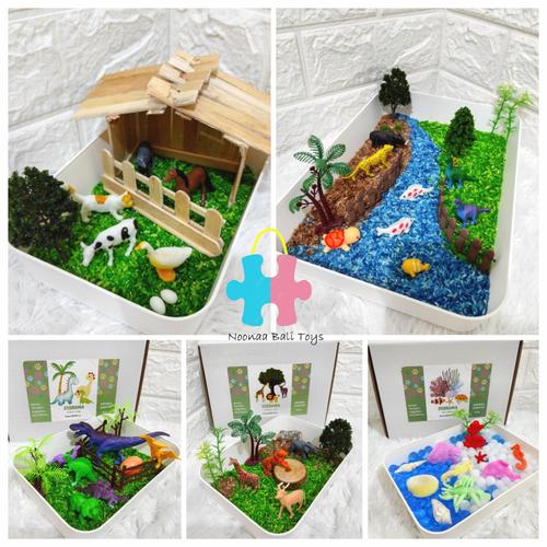 Jual Diorama Playset Mainan Edukasi Mainan Montessori Tray - Farmyard ...