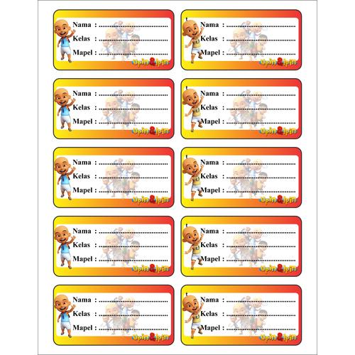 Jual Stiker Label Mapel / Mata Pelajaran / Stiker Buku - Upin Ipin ...