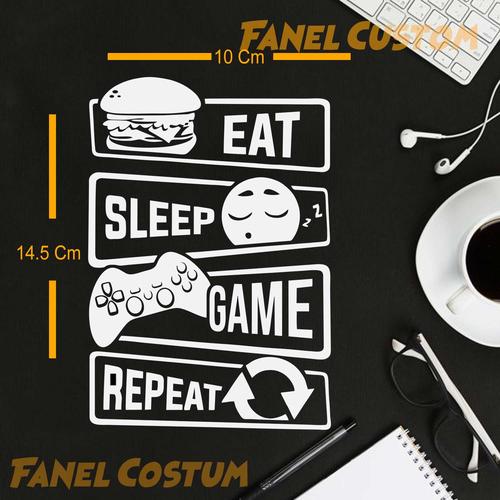 Jual STIKER KEREN EAT SLEEP GAME CUTTING STICKER MOTOR MOBIL LAPTOP ...