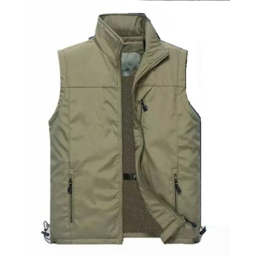 Jual Rompi Pria vest lapangan simpel/Rompi motor/Rompi outdoor - krem ...
