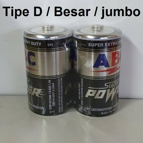 Jual baterai batre ABC super power type D / R20 1.5 volt isi 2pcs ...