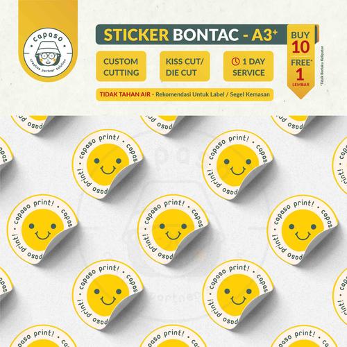 Jual Cetak Print Stiker Label Bontac Star A3+ kemasan dus gelas botol ...