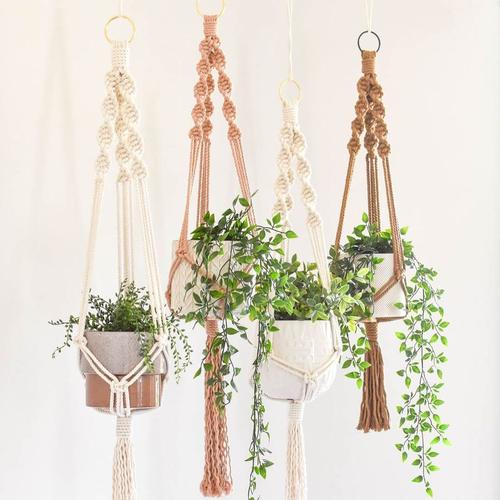 Jual Handmade Plant Hangers Macrame Model 1 Tali Gantung Pot Bunga ...