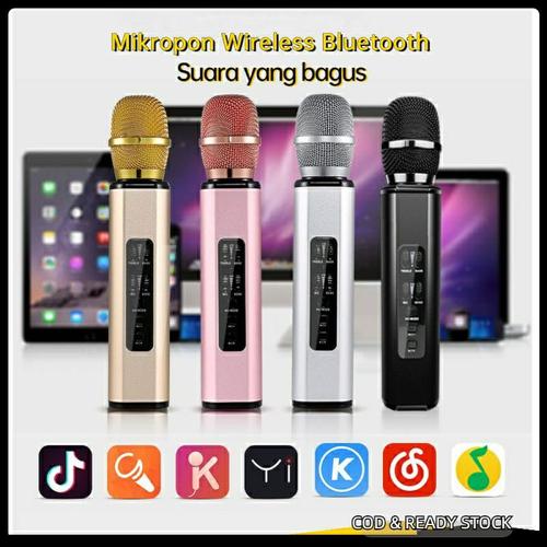 Promo Mic K6 Bluetooth Karaoke Wireless Microphone Karaoke Stereo Sound ...