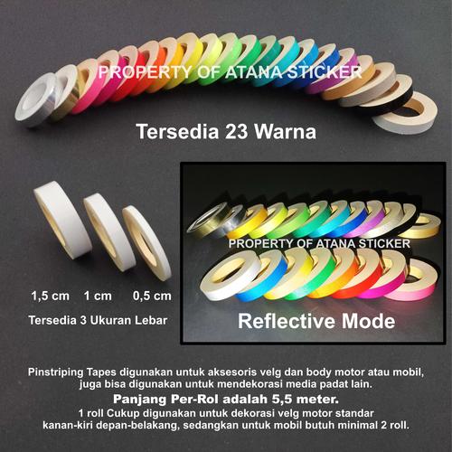 Jual Lis Pelek Polos (Strip/List Velg) Merah 1cm Scotlite Sticker ...