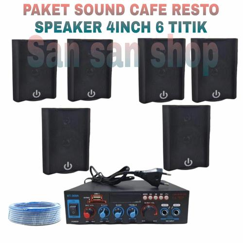 Jual Paket Sound System Cafe/Resto Speaker 4 inch 6 titik + Amplifier ...