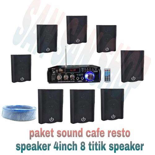 Jual Paket Sound System Cafe/Resto Speaker 4 inch 8 titik + Ampli ...