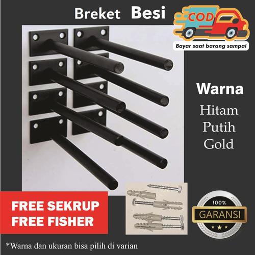 Jual bracket braket besi penyangga ambalan rak dinding melayang Besi ...