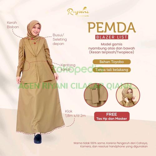 Jual Gamis PNS Pemda Pdh bahan Toyobo Model Blazer Atasan dan Rok ...