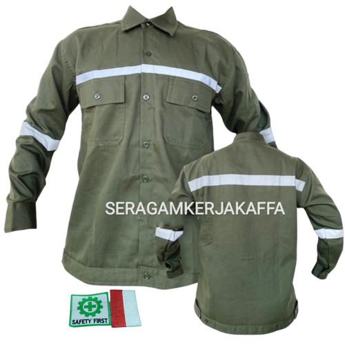 Jual bisa COD seragam Tangan panjang kemeja kerja seragam bengkel Ijo ...