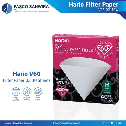Jual HARIO Paper Filter V60 Dripper 02 40 Sheets VCF-02-40W - VCF-01 ...
