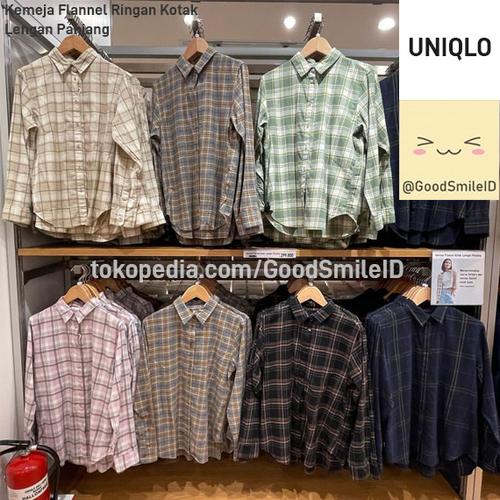 Jual UNIQLO WOMEN KEMEJA FLANNEL KOTAK LENGAN PANJANG BLUS WANITA ...
