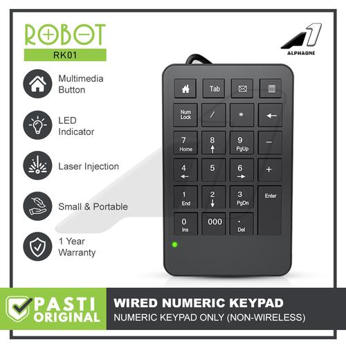 Promo ROBOT Keyboard Numpad Numeric Keypad Wired RK01 USB Angka Numerik ...