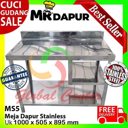 Jual Meja Dapur Stainless Steel Mr Dapur 2 Rak Serbaguna MS 2 ORIGINAL ...