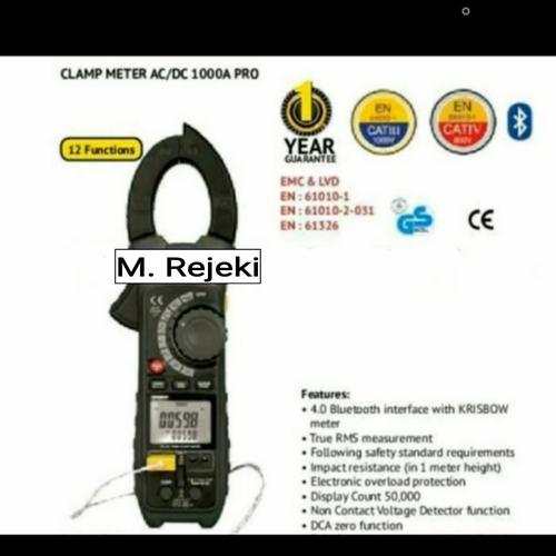 Jual Digital AC DC 1000A Clamp Ampere Meter PRO Krisbow 10106733 Tang ...