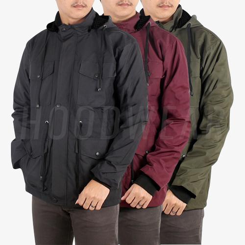 Jual Jaket Parka Jaket Pria Jacket Murah Jaket Semi Parka - Hitam, XL ...