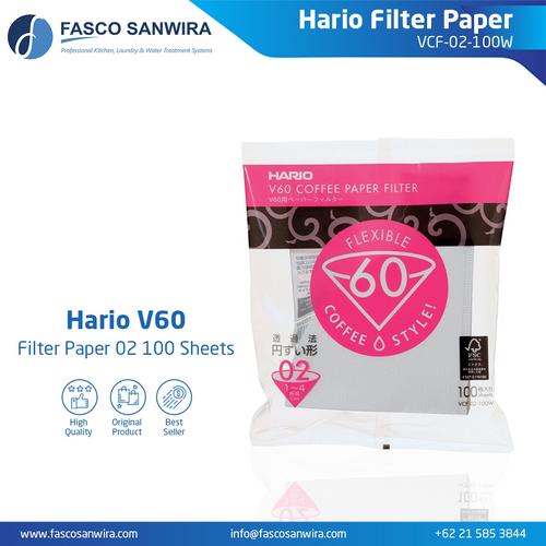 Jual HARIO Paper Filter V60 Dripper 02 100 Sheets VCF-02-100W - VCF-01 ...
