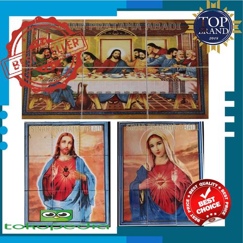 Jual KERAMIK PANEL MOTIF PERJAMUAN SUCI / BUNDA MARIA / YESUS - pack ...