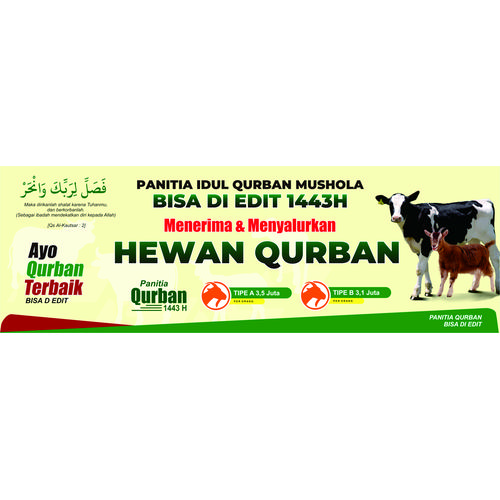 Jual Spanduk banner / spanduk Qurban/ design bisa edit uk.300x100 - Kab ...